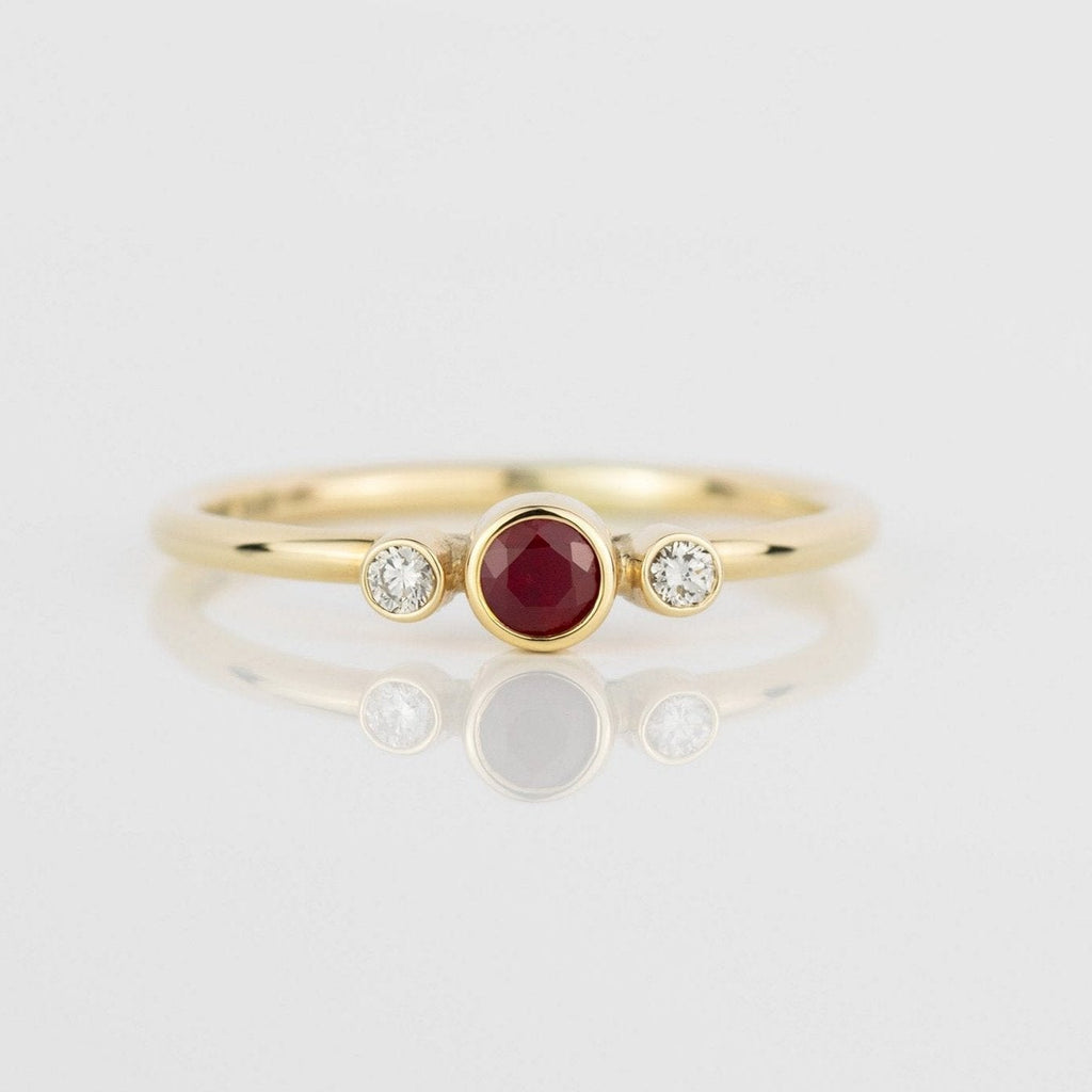 Ruby and Diamond Gold Trilogy Ring – Alison Moore Designs