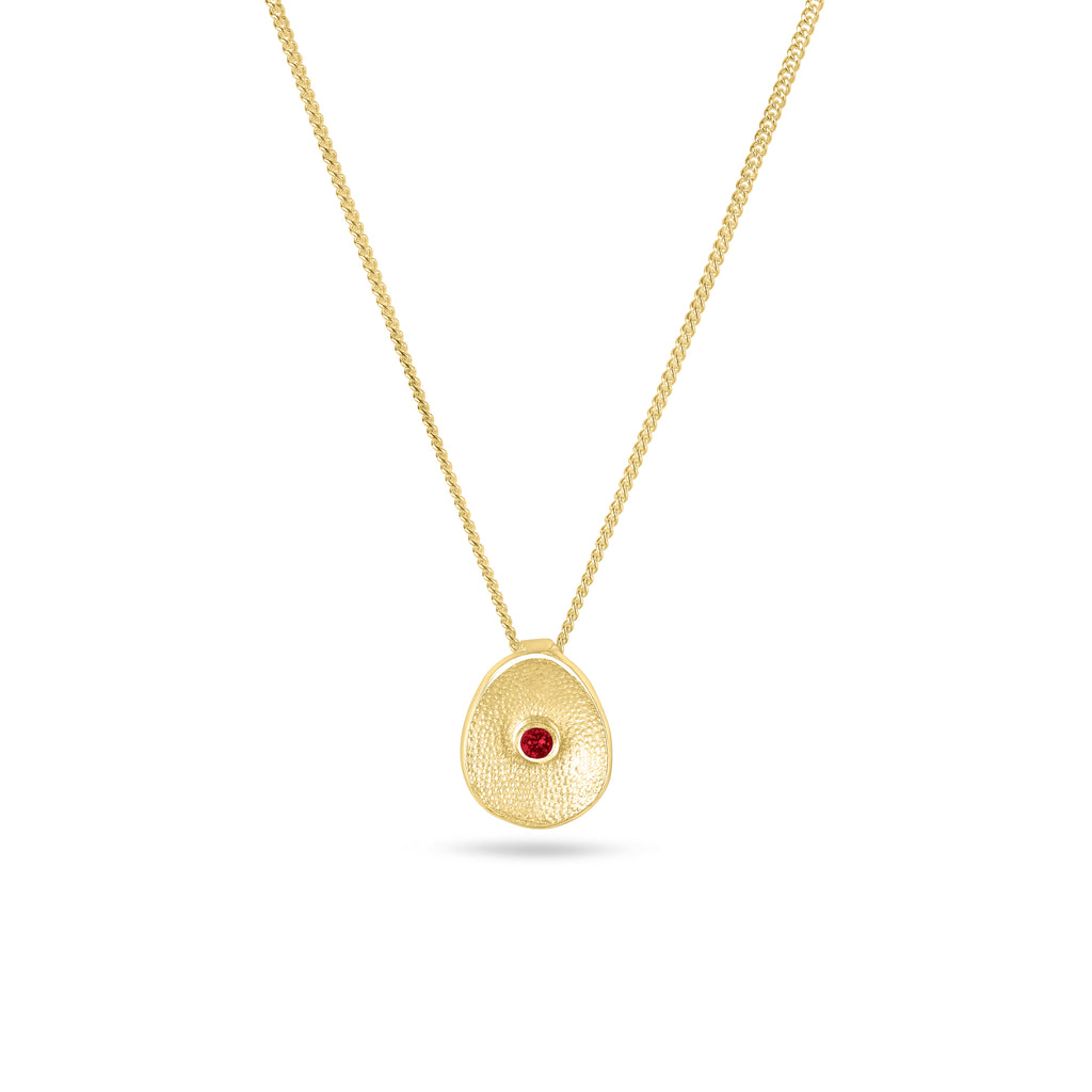 Sea Buttons July Birthstone Gold Ruby Pendant – Alison Moore Designs