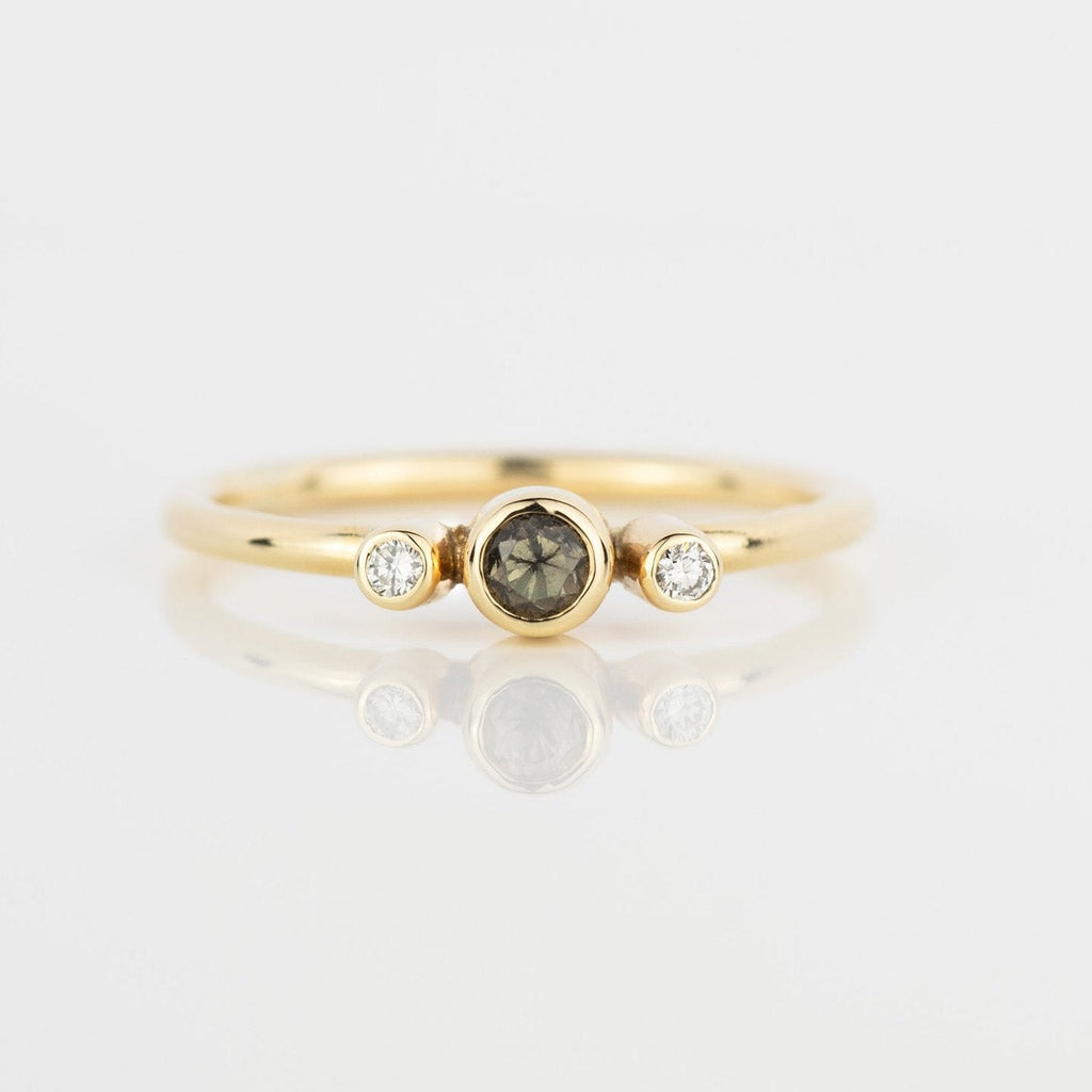 Green Sapphire and Diamond Gold Trilogy Ring – Alison Moore Designs