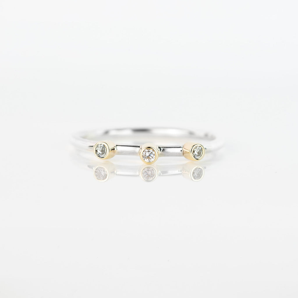 Andromeda Silver & Gold Three Birthstone Stacking Ring – Alison Moore ...
