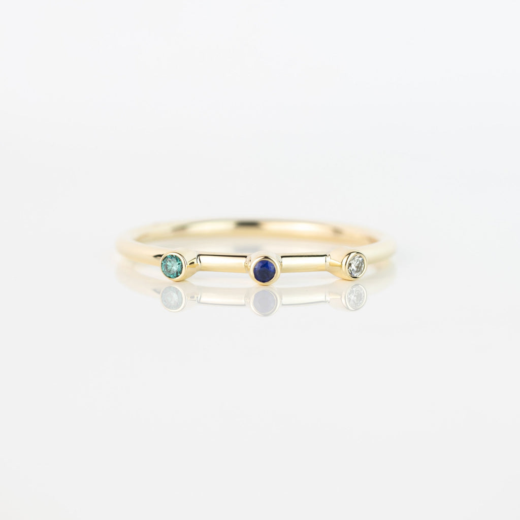 Andromeda Gold Three Birthstone Stacking Ring – Alison Moore Designs