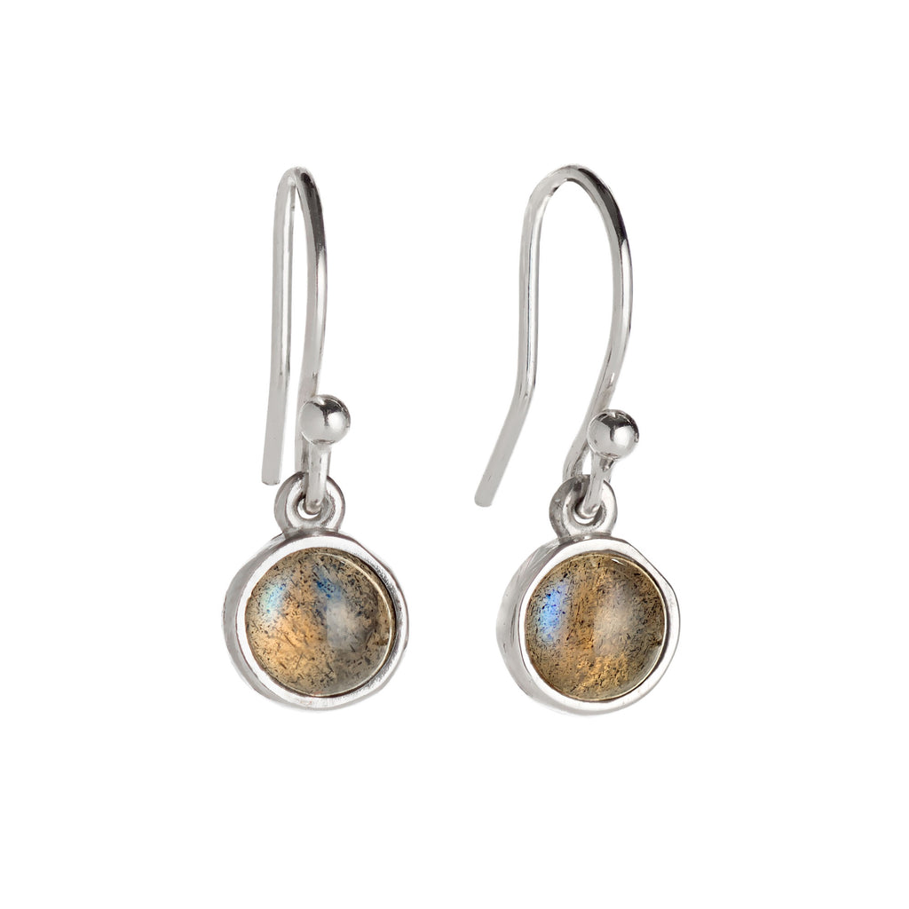 Nebula Gemstone Drop Earrings - Sterling Silver Hook Earrings – Alison ...