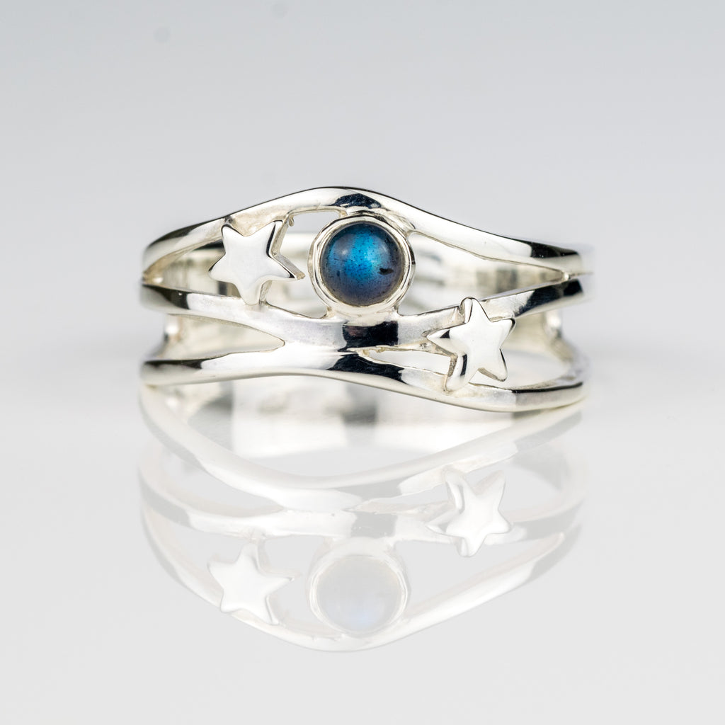 Northern Lights Ring - Labradorite Sterling Silver Star Ring – Alison ...