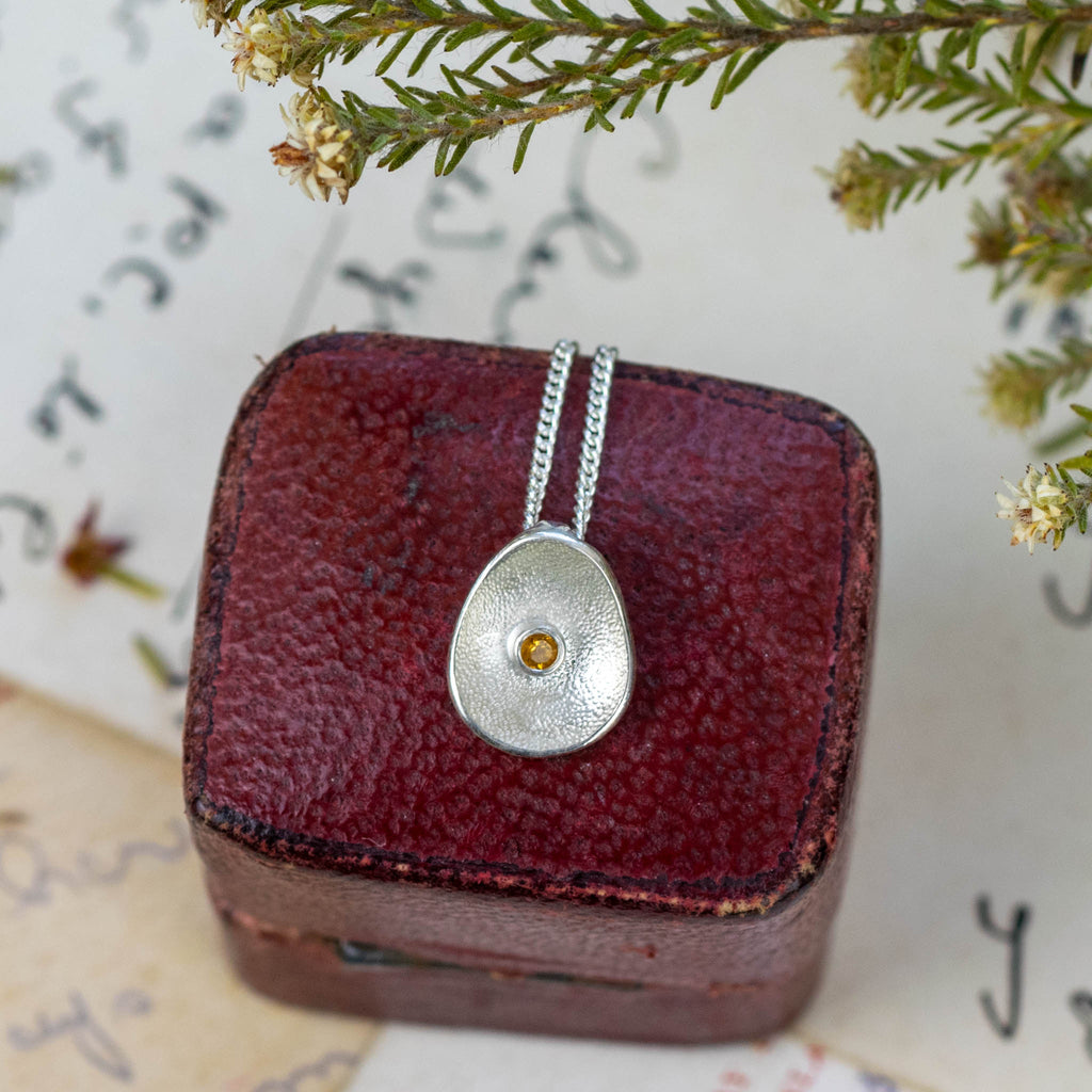 Sea Buttons November Birthstone Silver Citrine Pendant – Alison Moore ...