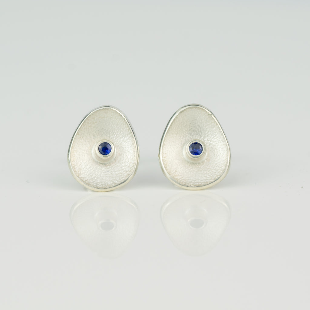 Sea Buttons September Birthstone Silver Blue Sapphire Studs – Alison ...