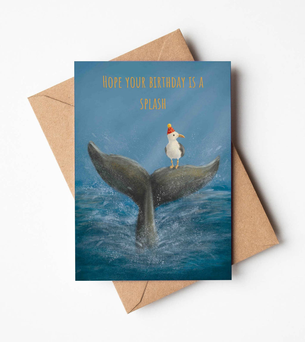 "Hope Your Birthday is a Splash" Whale Birthday Card – Alison Moore Designs