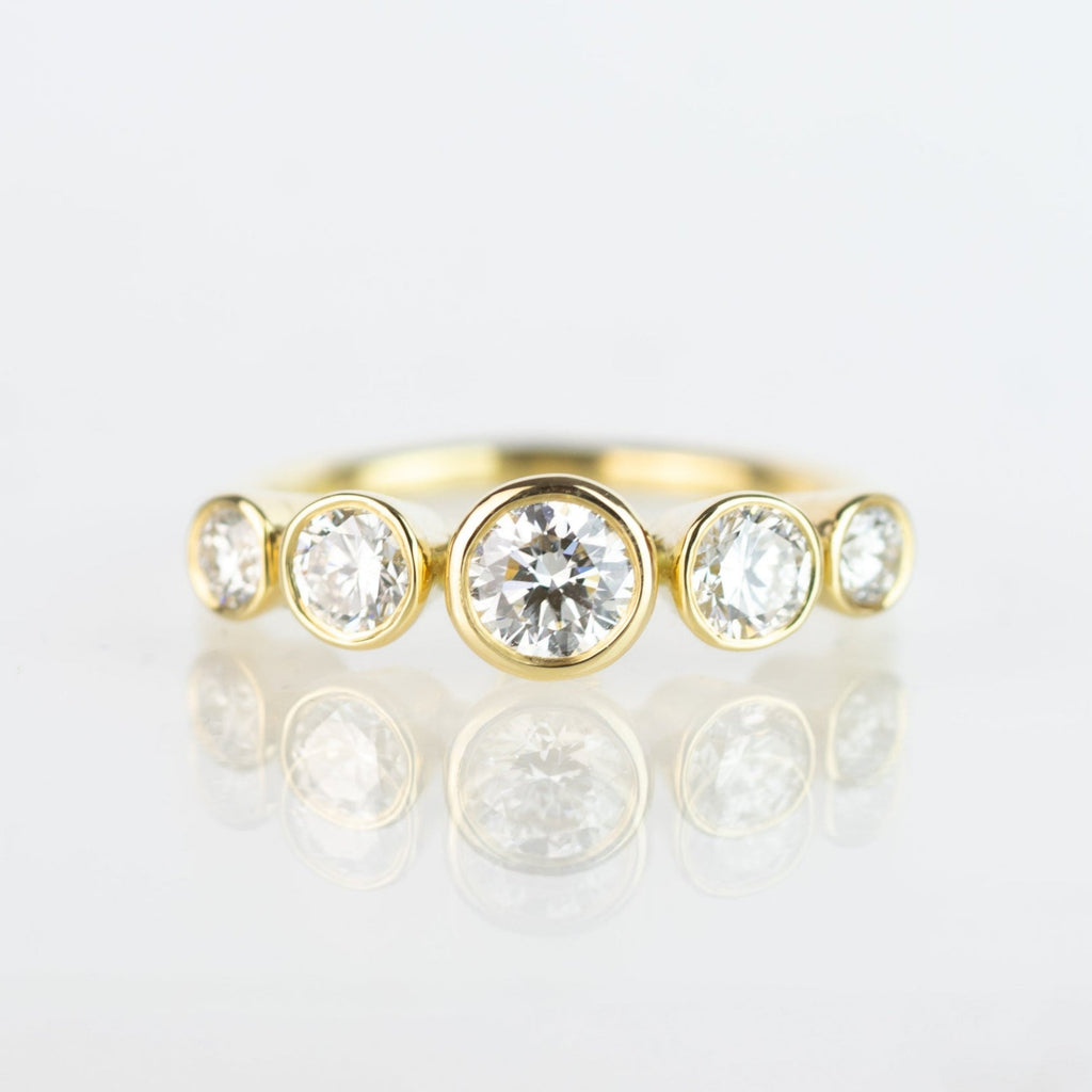 Lab Diamond Five-Stone Power Ring | Solid Gold | Handmade in Scotland ...