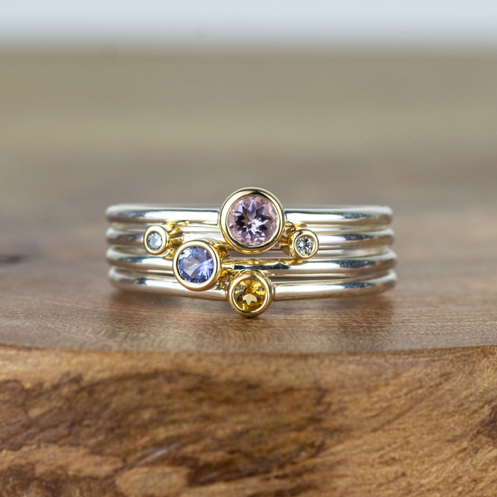 Andromeda Pastels - Morganite, Citrine, Tanzanite and Diamond Silver a ...